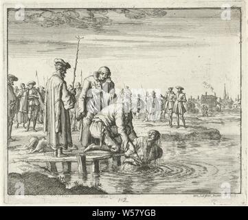 Mattheus Mair in Wier drowned, 1592, Jan Luyken, 1685 print Amsterdam ...
