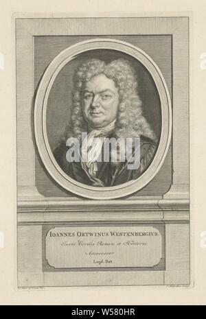 Portrait of Johannes Ortwinus Westenberg, Jacob Houbraken, After Court ...