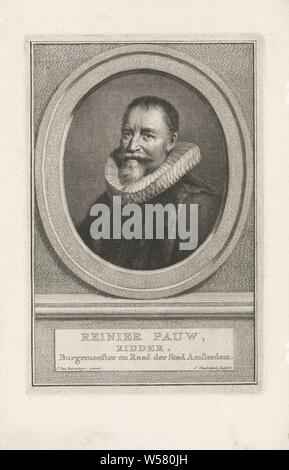 Portrait of Reinier Adriaensz. Pauw, Jacob Houbraken, after Jan ...