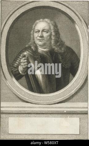 Bust of Hendrik Grave in an oval. The portrait rests on a plinth on ...