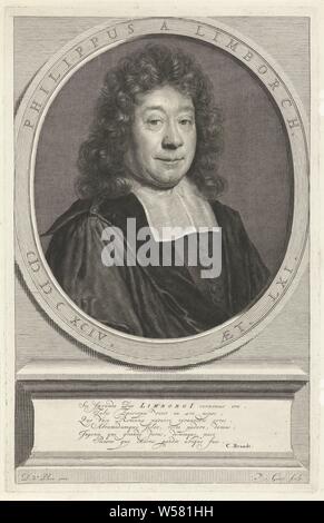 Portrait of Philippus van Limborch at the age of 78. Philippus van ...