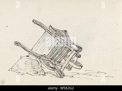 Wheelbarrow, lying against a stone, Pieter Bartholomeusz. Barbiers ...