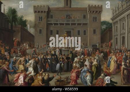 The Women of Rome Gathering at the Capitol, Pieter Isaacsz., c. 1600 ...