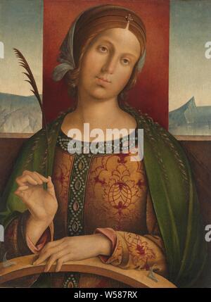 Saint Catherine, sword in her right hand, palm in her left ca. 1500 ...