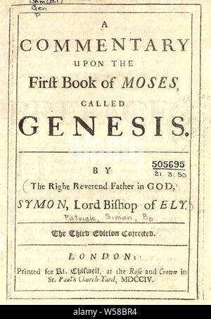 The first page of the book of genesis Stock Photo - Alamy