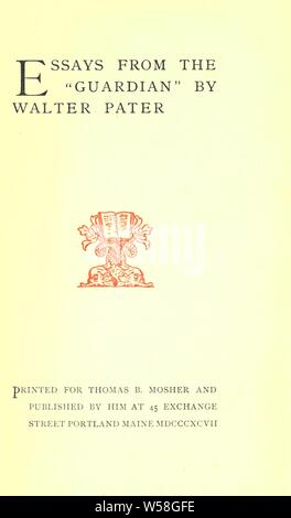 Walter pater 1 Stock Photo - Alamy