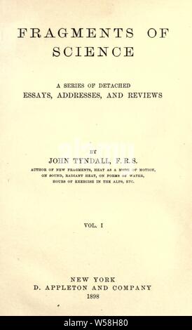 Fragments of science : Tyndall, John, 1820-1893 Stock Photo - Alamy