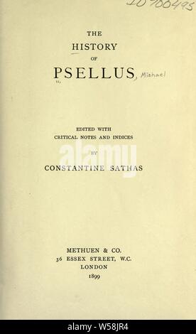 The history of Psellus : Psellus, Michael Stock Photo - Alamy
