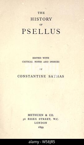 The history of Psellus : Psellus, Michael Stock Photo - Alamy