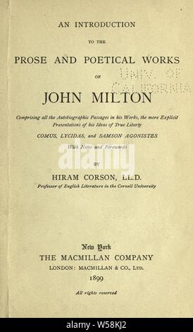 An introduction to the prose and poetical works of John Milton ...