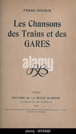 Title page of "Les Chansons des rues et des bois", illustrating the ...