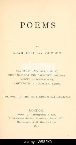 Adam Lindsay Gordon 1833-1870. Australian poet, jockey and politician ...