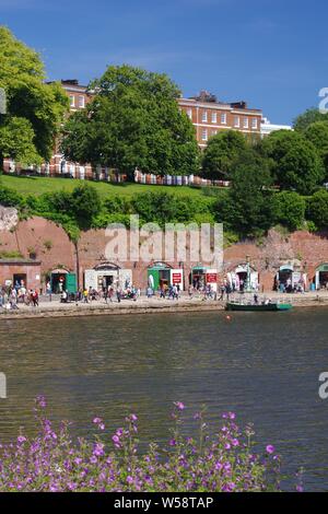 Colleton Crescent and Tunnel Shops along Exeter Quayside on a Sunny ...