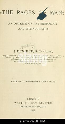 The races of man : an outline of anthropology and ethnography : Deniker ...