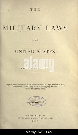 The military laws of the United States : United States Stock Photo - Alamy
