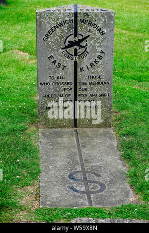 The Greenwich Meridian at East Kirby airfield Stock Photo - Alamy