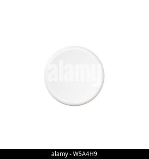 Top view of plastic jar with cosmetic on gray background with copy ...