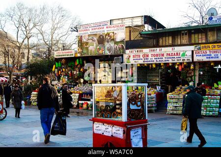 ISTANBUL, TURKEY - FEBRUARY 24. 2009: Colorful General store in a ...