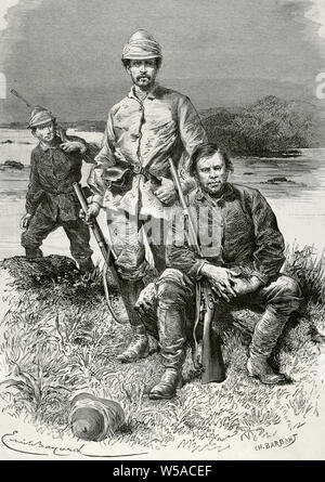 Africa. Members of Stanley's expedition. Edward Pocock, Francis Pocock ...