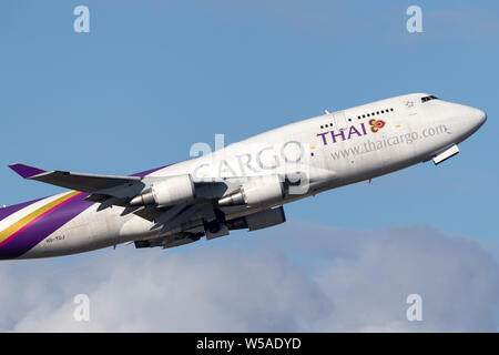 Thai Cargo Airways International Boeing 747 cargo aircraft departing ...