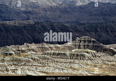 The unique landscape of Zanda earth forest during the sunrise in Ali ...