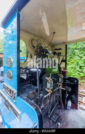 The 1918 0-4-0WT steam loco 'Douglas' pauses at Dolgoch station on the ...
