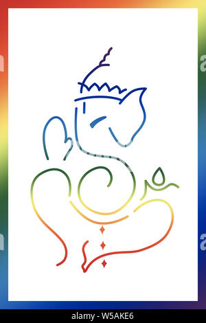 Illustrative representation of Lord Ganesha symbol Stock Photo - Alamy