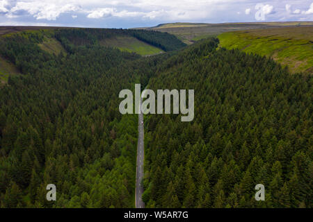 View of the A57 Snake Pass in the Derbyshire Peak District, England, UK ...