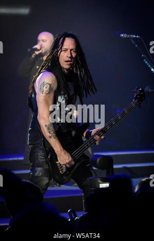 John Moyer a bassist and David Draiman a lead singer of Disturbed ...