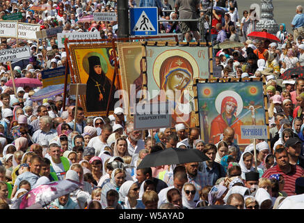 Orthodox believers and priests take part in the procession.Orthodox ...
