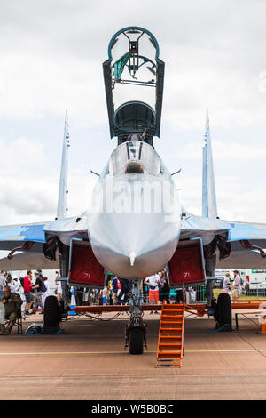 Ukrainian Air Force Su-27UB at Mirgorod Air Base, Ukraine Stock Photo ...
