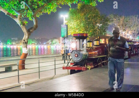 Toy train at amusement park, Kankaria Lake, Ahmedabad, Gujarat, India ...