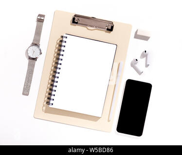 Blank corporate stationery set on black paper background. Branding mock ...