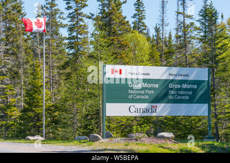 Entrance to Gros Morne National Park in Deer Lake, Newfoundland ...