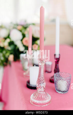 Fine art wedding table decor with flowers at Italian villa Stock Photo ...