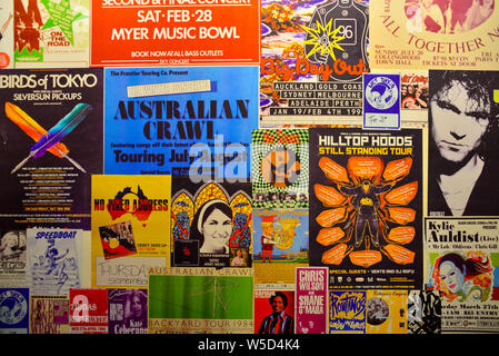 Colorful retro style music poster design background with hard paper ...