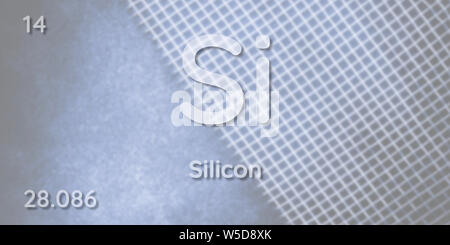 Silicon chemical element atomic data and symbol illustration backdrop ...