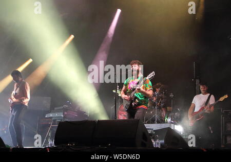 The Foals with lead singer Yannis Philippakis performing on the Stock ...