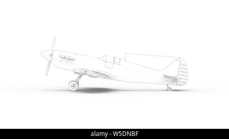 3d rendering of a world war two fighter airplane isolated in white ...