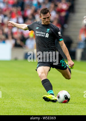 Andrew Robertson of Liverpool crosses the ball during the UEFA ...