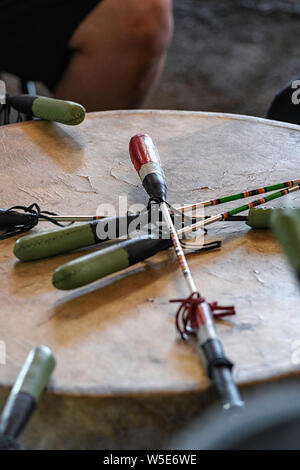 Canada indigenous, Canada First Nations drummers playing a ceremonial ...