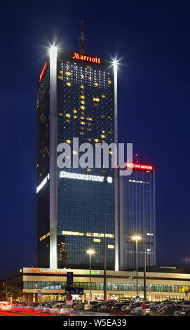 Hotel Marriott Warszawa building in Warsaw downtown, capital of Poland ...