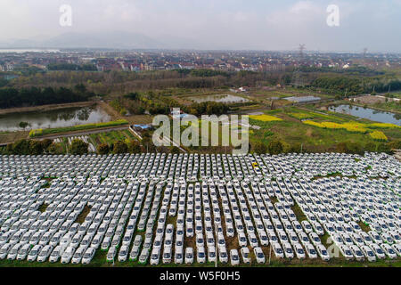 Broken and abandoned electric vehicle (EV) of Chinese car-sharing ...