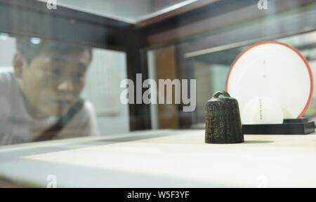 Qin Quan, an ancient weight measurer of Qin Dynasty, is on display ...