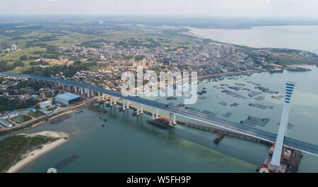 An aerial view of the Puqian Bridge, China's strongest earthquake ...