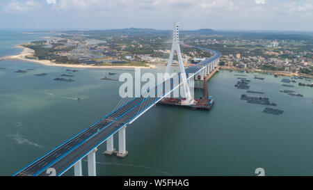 An aerial view of the Puqian Bridge, China's strongest earthquake ...
