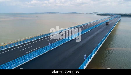 An aerial view of the Puqian Bridge, China's strongest earthquake ...