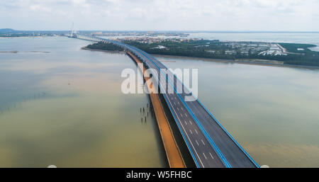 An aerial view of the Puqian Bridge, China's strongest earthquake ...