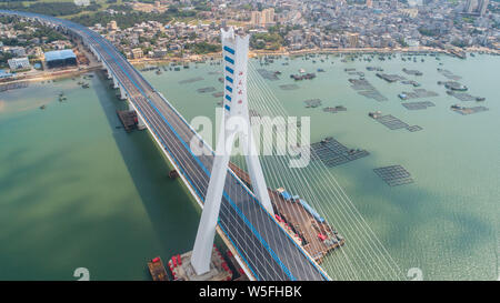An aerial view of the Puqian Bridge, China's strongest earthquake ...