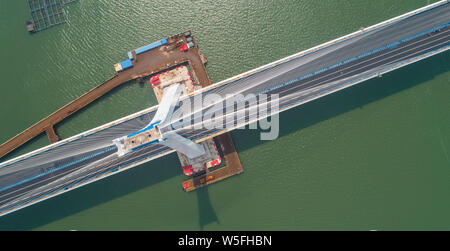 An aerial view of the Puqian Bridge, China's strongest earthquake ...